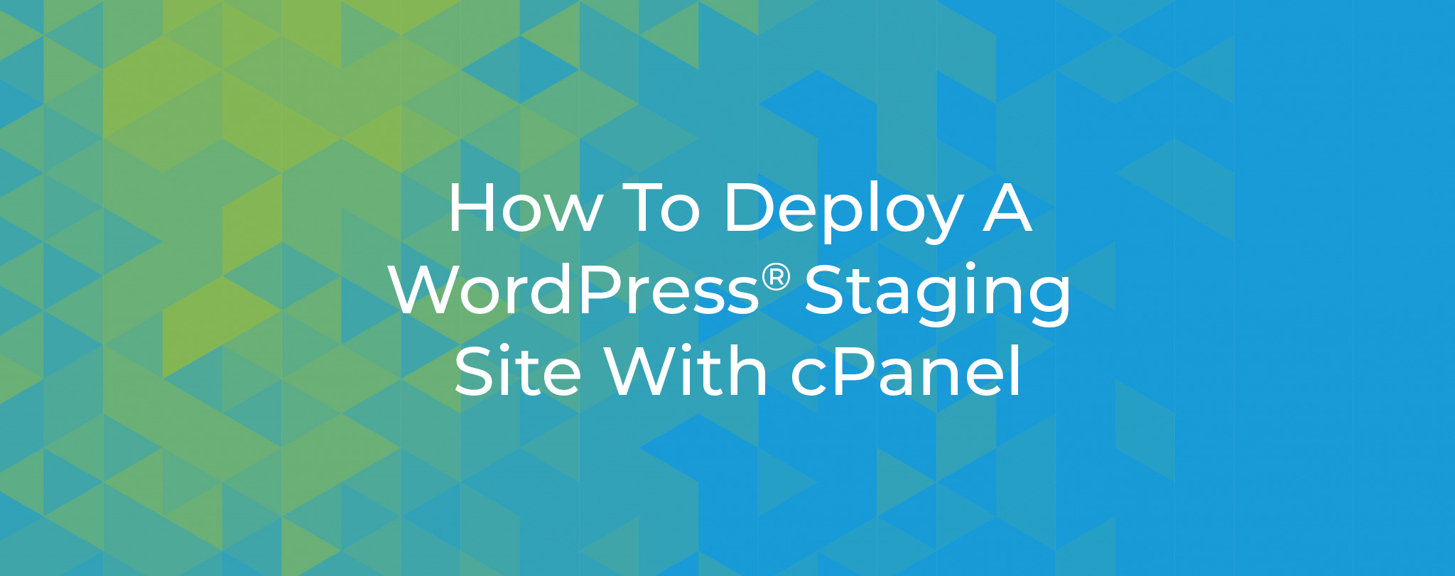 How to Deploy a WordPress® Staging Site With cPanel | cPanel